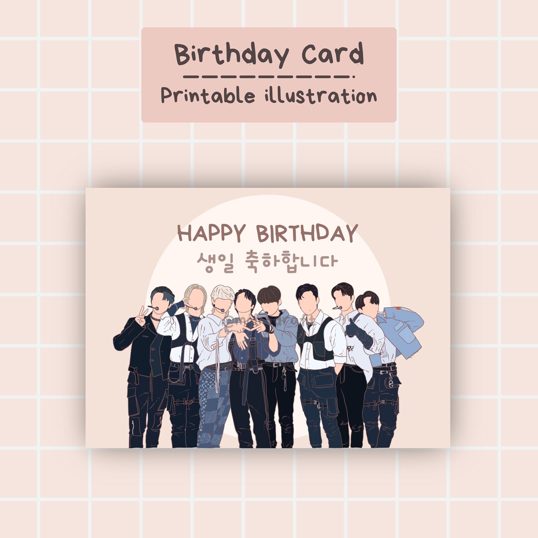 DIGITAL Stray Kids K-pop Birthday card Printable art - Etsy México