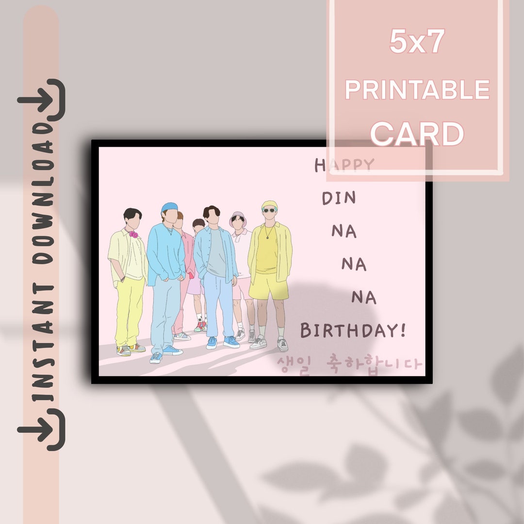 DIGITAL Birthday Card BTS DYNAMITE / Poster/ Wall Art/ Sheet ...