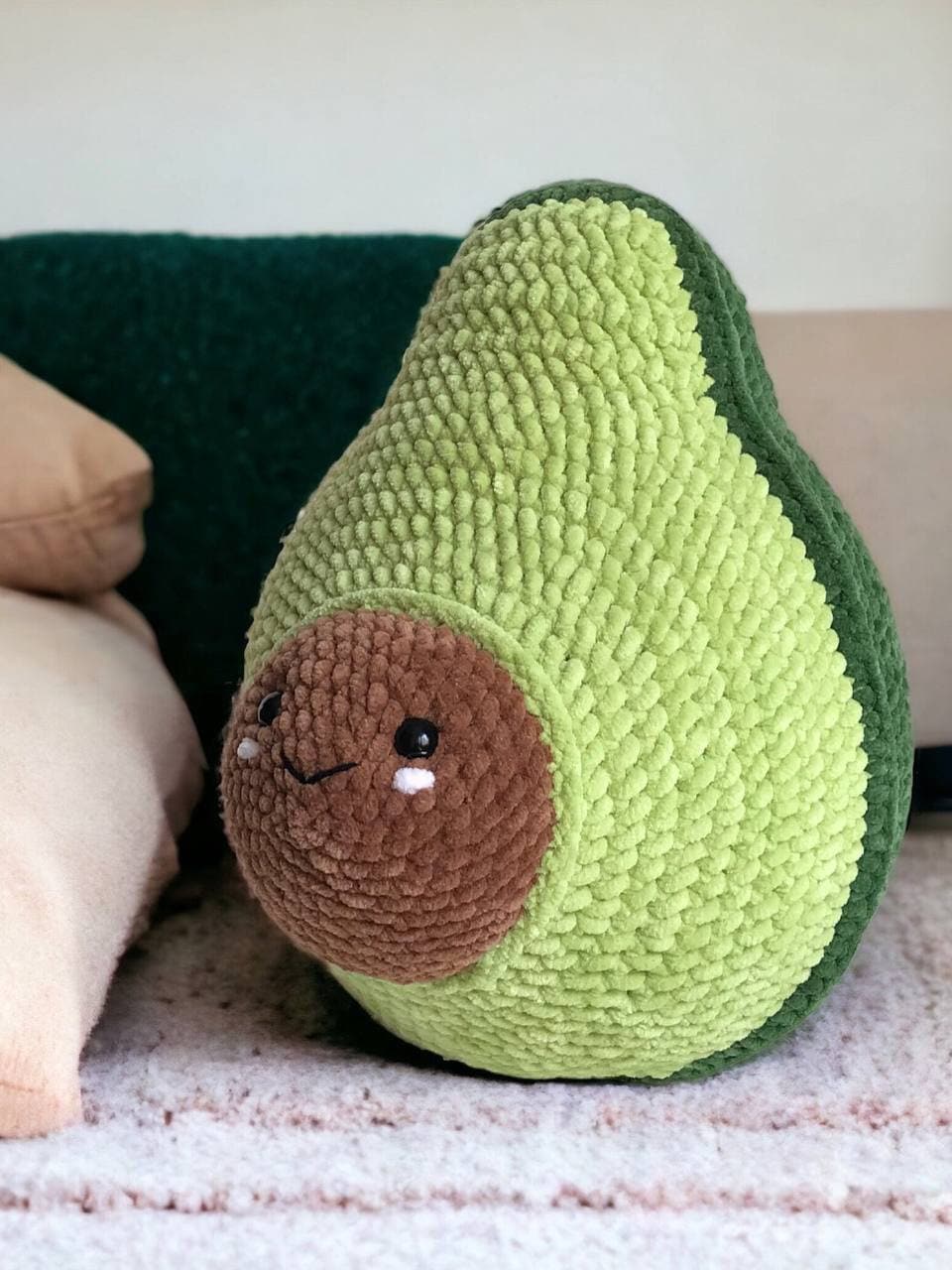 Avocado Crochet Pillow Avocado Plush Toy 12 In' Avocado - Etsy