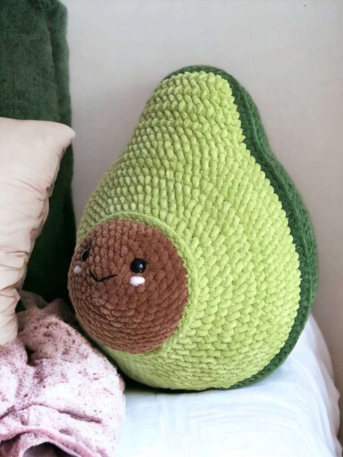 Avocado Crochet Pillow Avocado Plush Toy 12 In' Avocado - Etsy