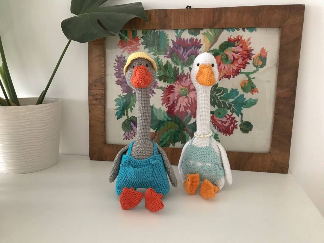 Goose in Clothes Crochet Plush Toys Silly Goose Stuffed Toy Country ...