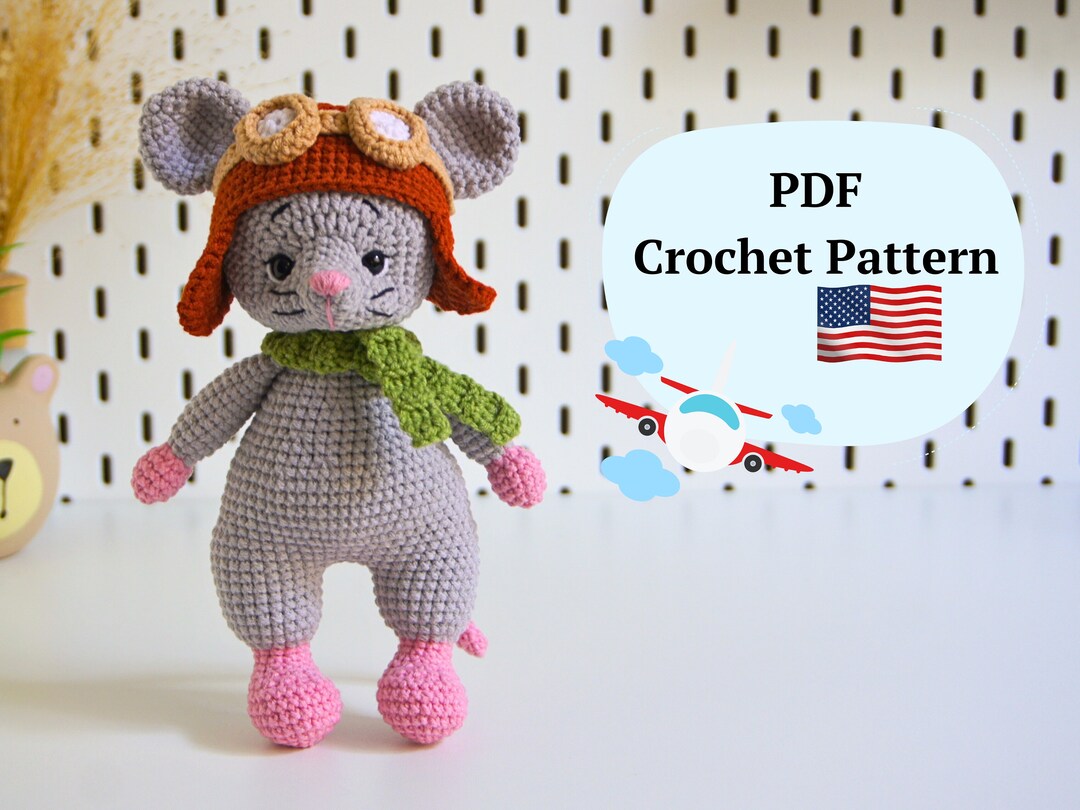 CROCHET PATTERN Aviator Mouse Mouse Pilot Amigurumi Animals Pattern ...
