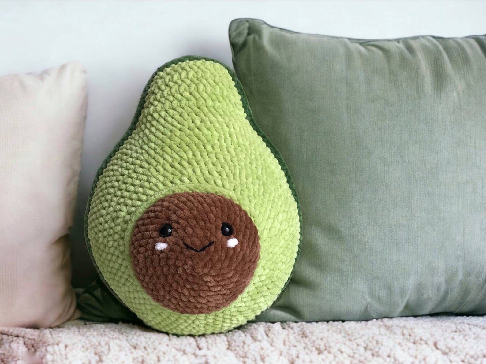 Avocado Crochet Pillow Avocado Plush Toy 12 In' Avocado - Etsy