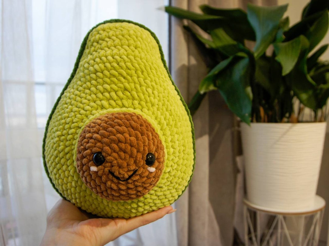 Avocado Crochet Pillow Avocado Plush Toy 11 In' Avocado Kawaii With ...