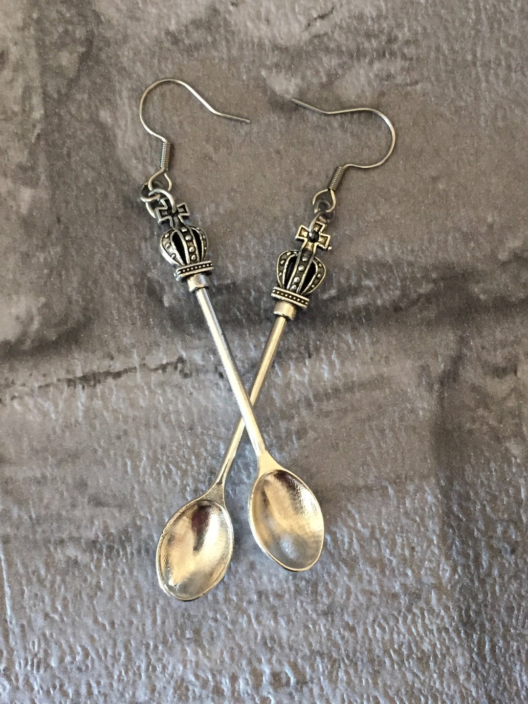 Antique Silver Colour Miniature Royal Crown Spoon Ornate - Etsy