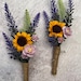 Sunflower and Lavender Wedding Boutonniere/ Wedding Buttonhole/ Grooms ...