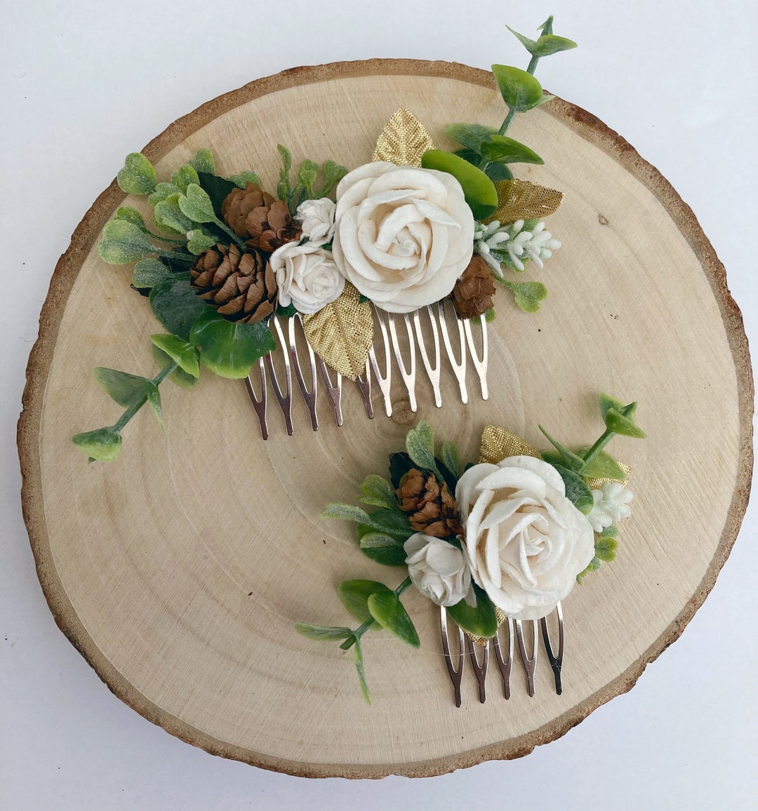 Christmas Flower Hair Comb / Bridal Hair Comb / Bridesmaids Hair Comb ...