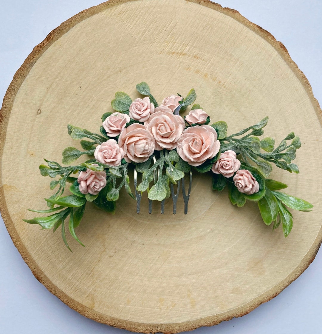 Flower Hair Comb / Bridesmaid Bridal Floral Hair Piece / Wedding Hair ...