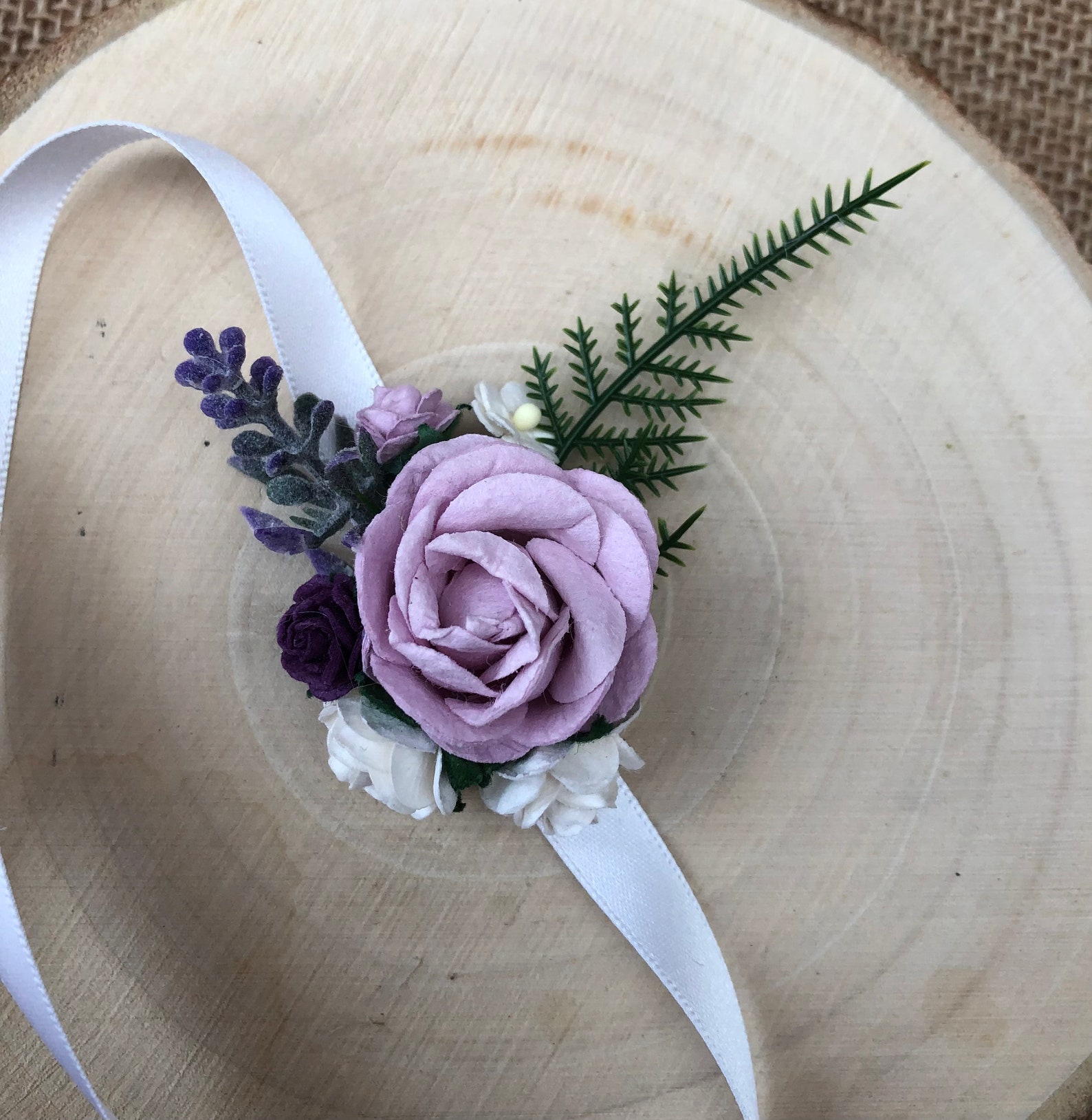 Small Wrist Corsage / Flower Wrist Corsage / Lilac Bridesmaid Wrist ...