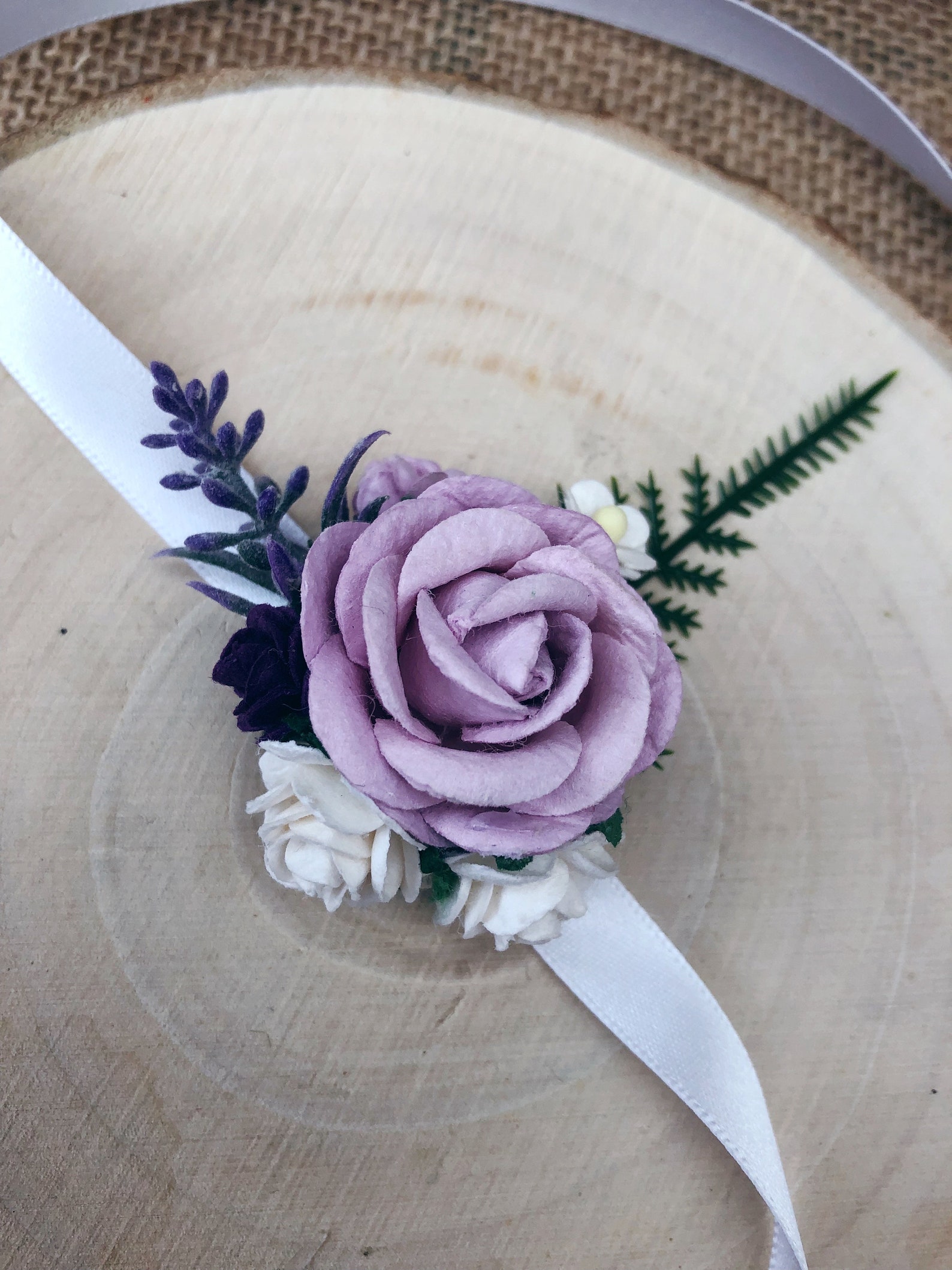 Small Wrist Corsage Flower Wrist Corsage Lilac Bridesmaid Wrist