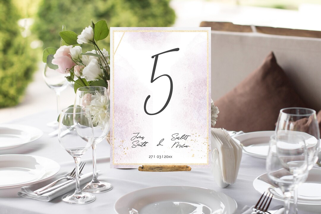 Table Number Template, Seat Number Card, Printable Wedding Table ...
