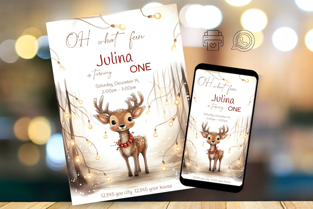 Editable Christmas Invitation, Invitation to Christmas, Electronic ...