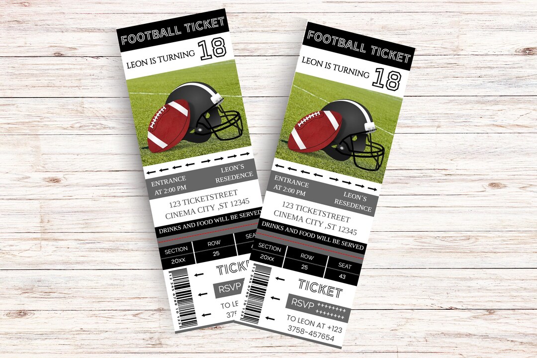 Football Birthday Invitation Editable, Football Invitation, Voucher for ...