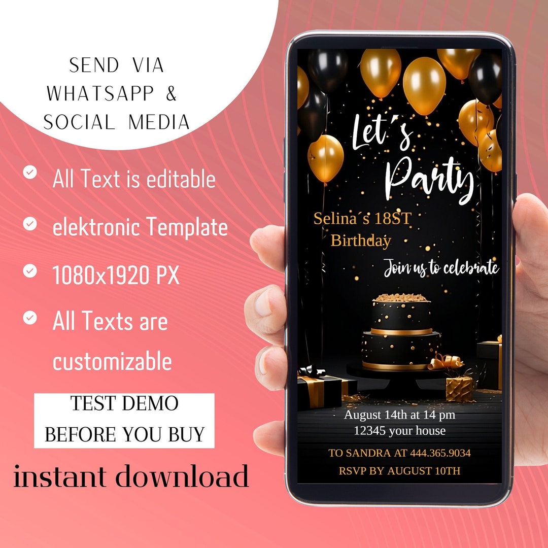 Invitación de cumpleaños digital Invitación de WhatsApp para - Etsy México