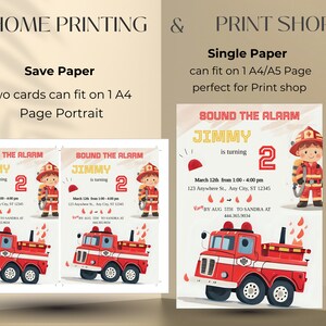 Digital Birthday Invitation Fire Department, Fireman Invitation Card ...