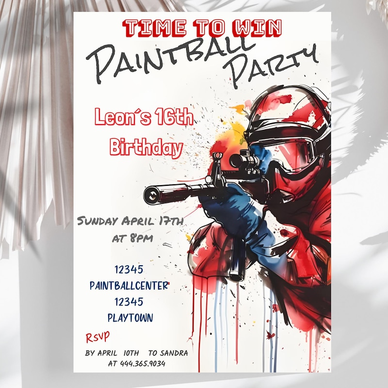 Paintball Invitation - Etsy