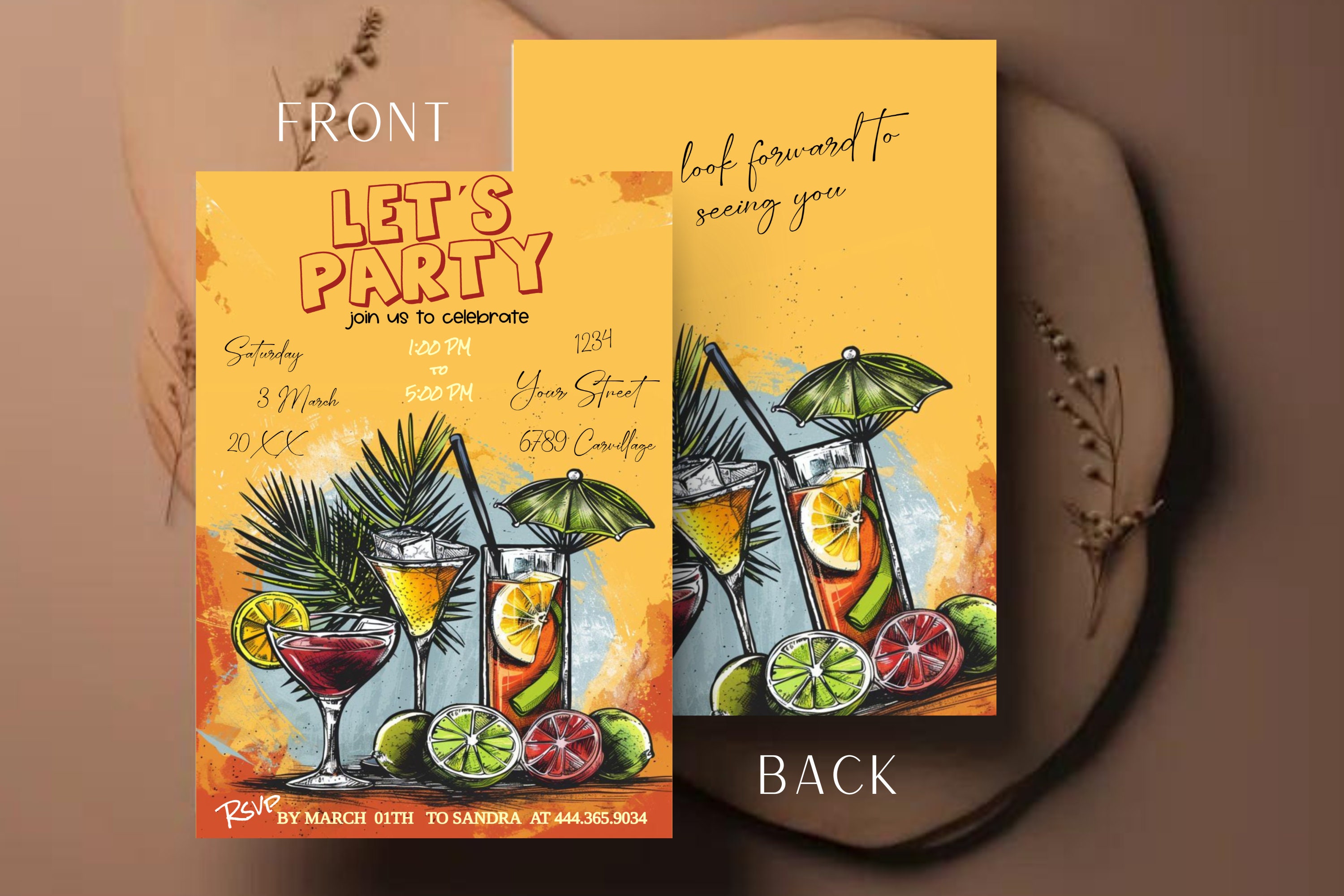 Invitation Card, Digital Download, Whatsapp Party, Mobile Invitation ...