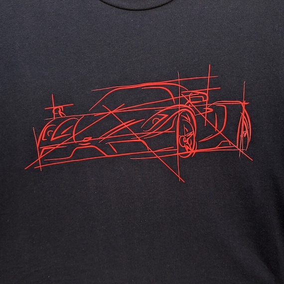 New Black Ferrari Enzo Custom Line Art Racing Shirt F1 SCCA | Etsy
