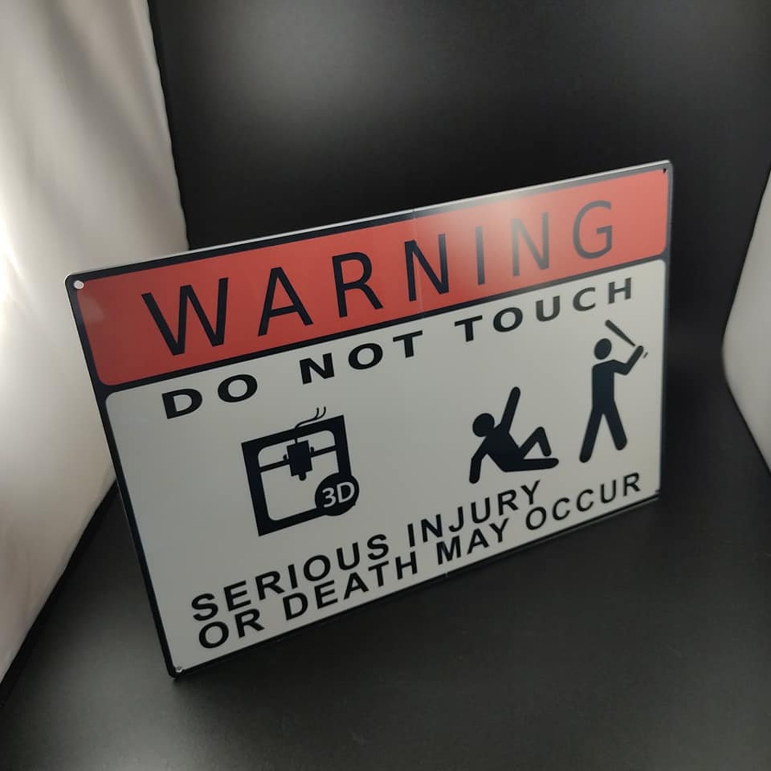 Funny Aluminum 3d printer warning sign | Etsy