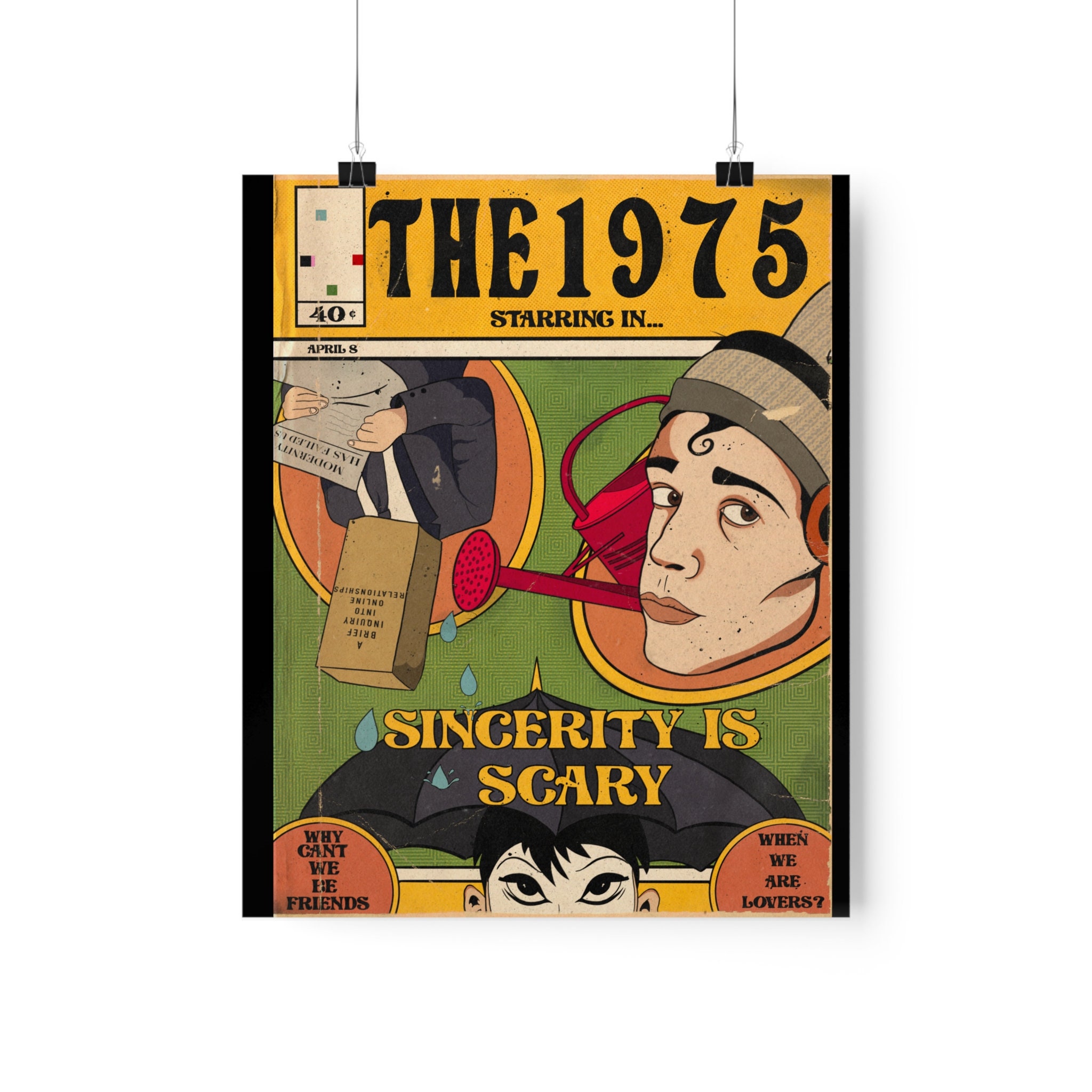 The 1975 sincerity is scary poster, NOACF, tour poster, vintage comic ...