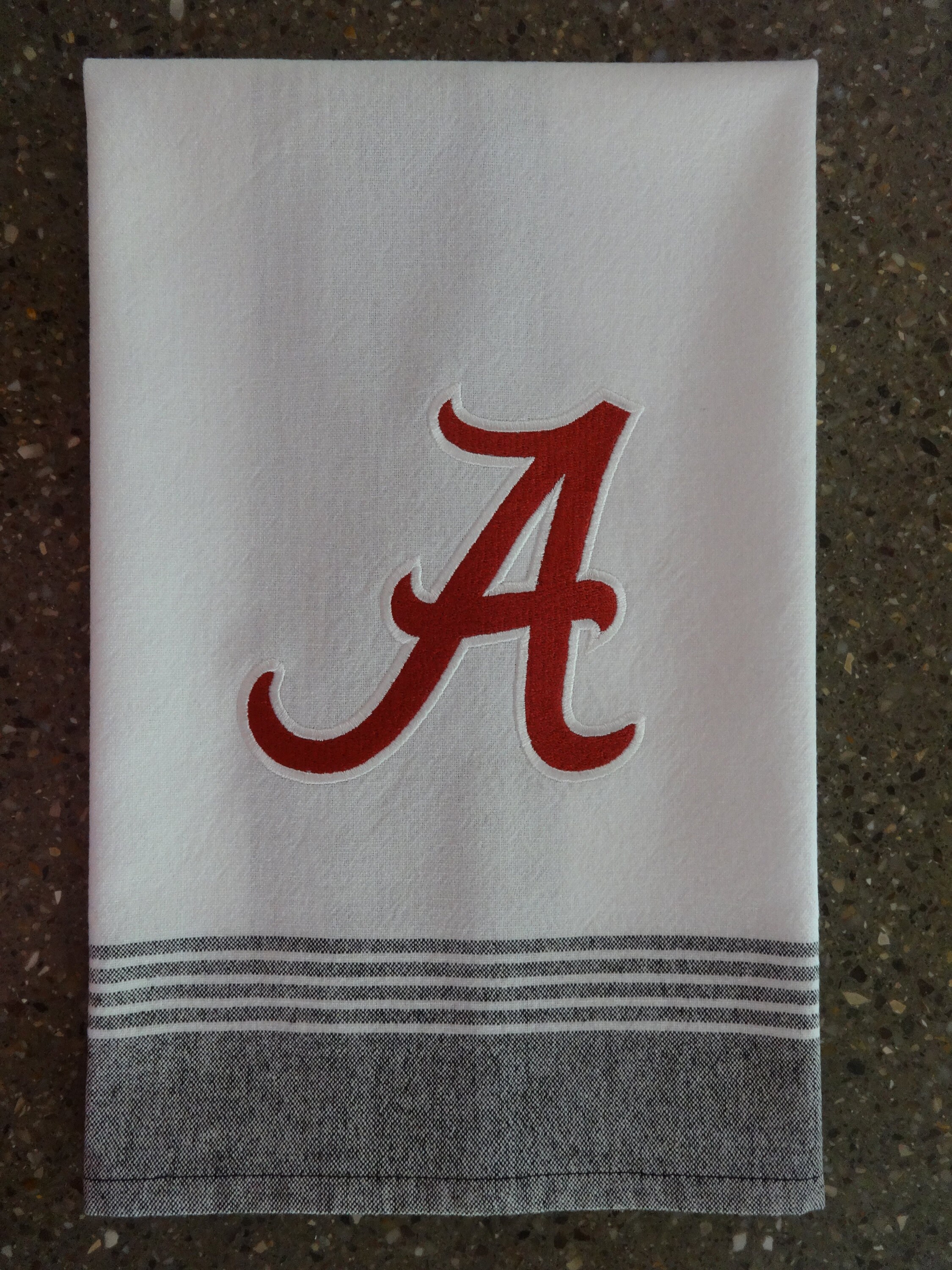 Embroidered Alabama Kitchen Tea Towel Alabama Decor Crimson - Etsy