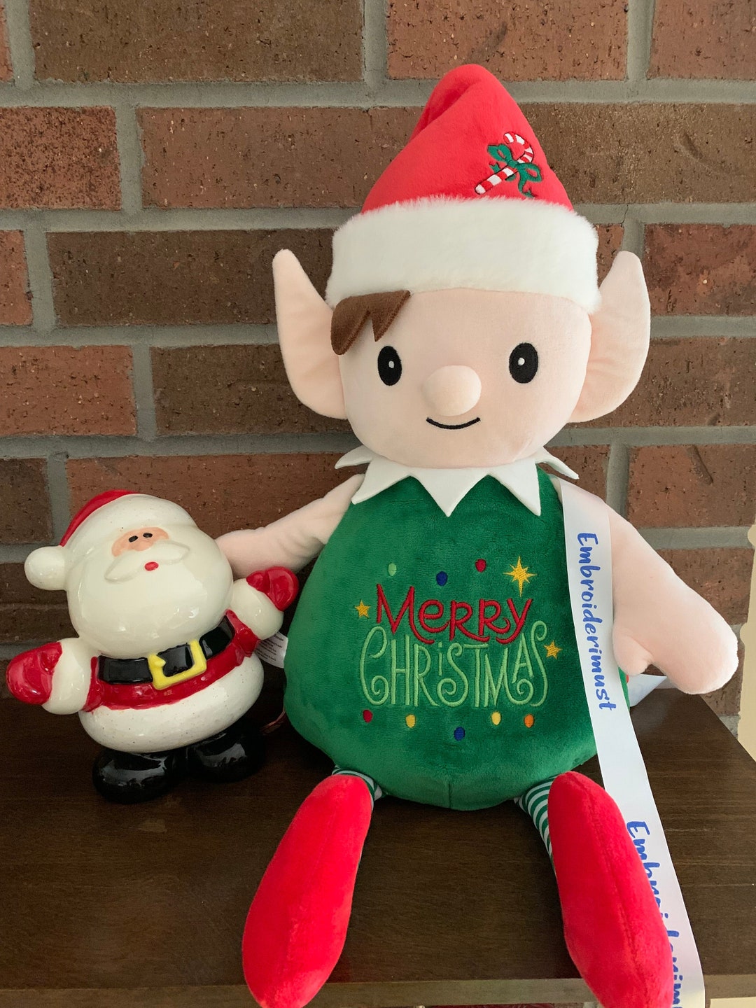 Personalized Embroidered Elf Stuffed Plushy Animal, First Christmas ...