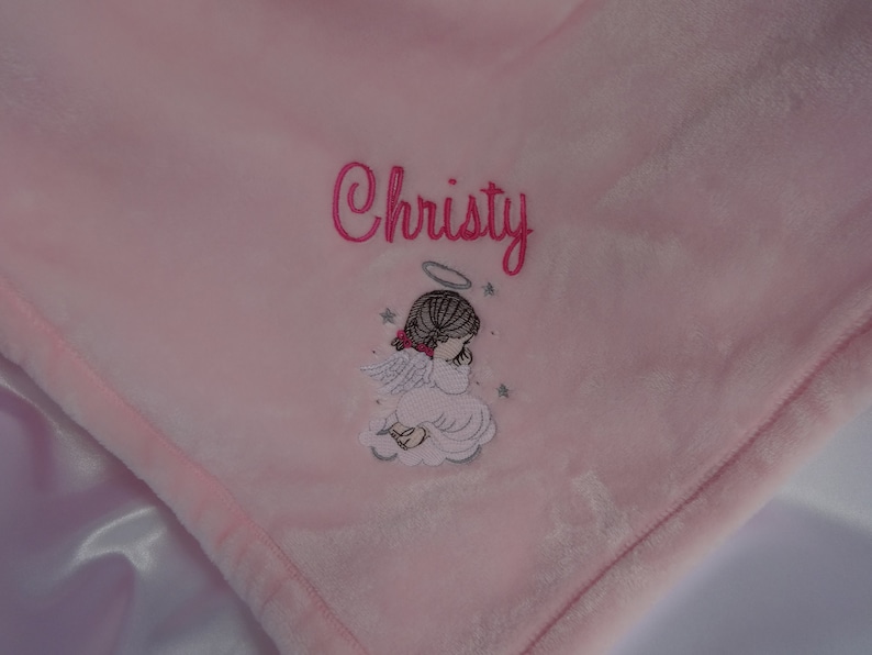 Personalized Baby Keepsake Blanket, Embroidered Angel, Soft Fleece ...