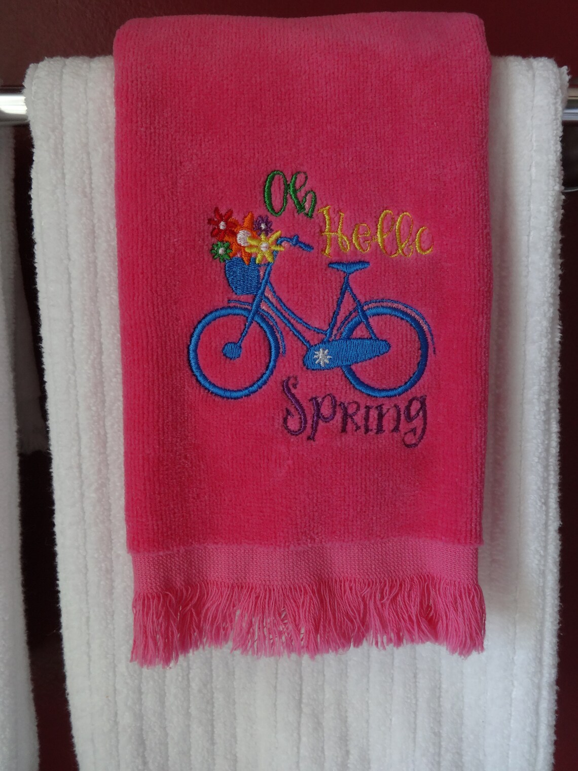 Oh Hello Spring Bike With Flowers Fingertip Towel Child - Etsy