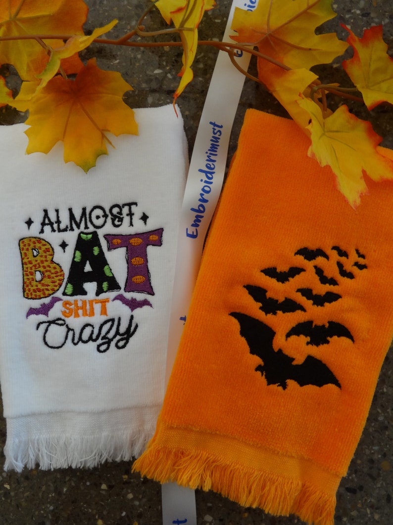 Halloween Decor Almost Bat Crazy Fingertip Towel Bats Flying - Etsy
