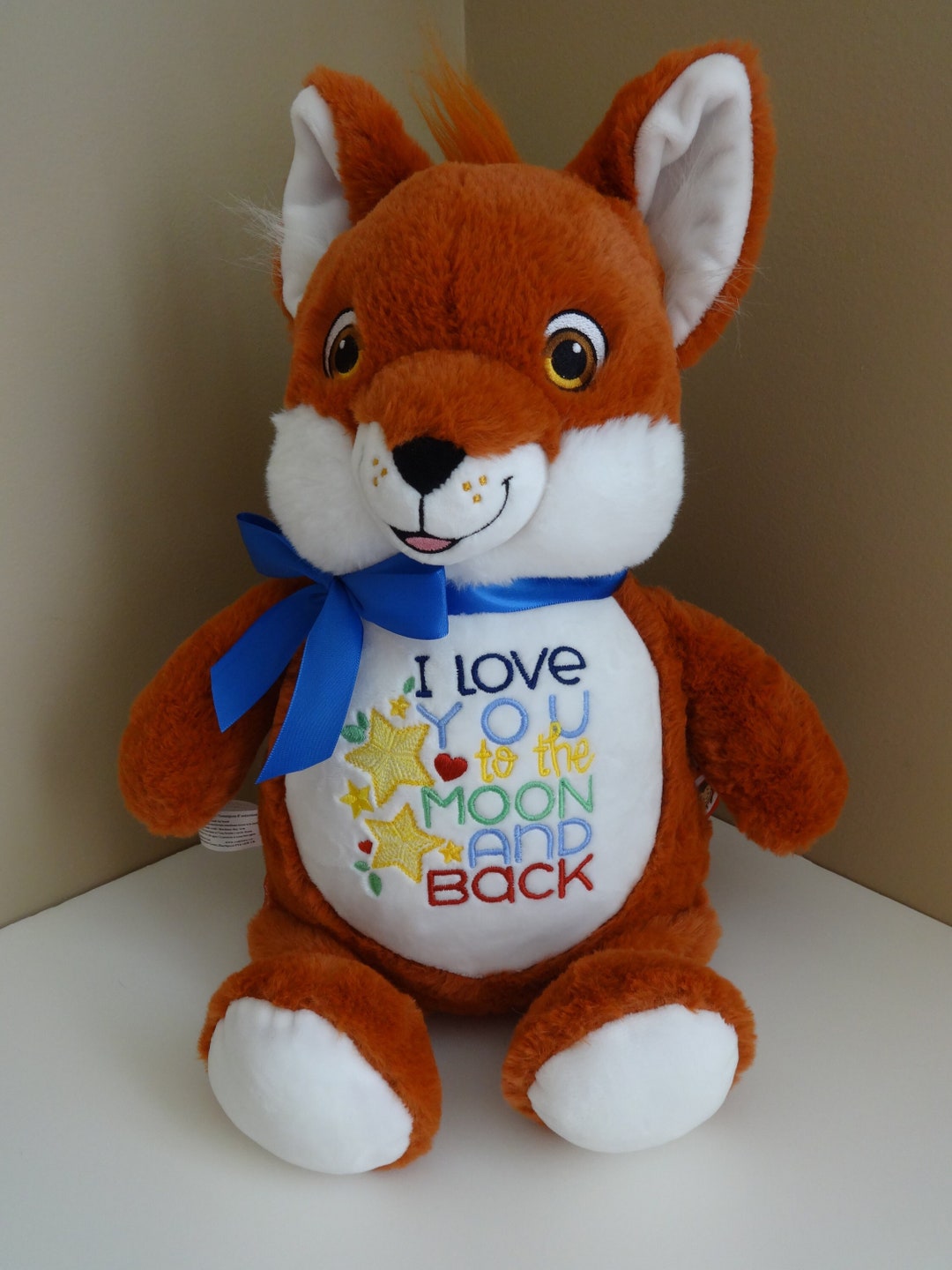 Personalized embroidered stuffed plushy Fox keepsake for baby, Love you ...