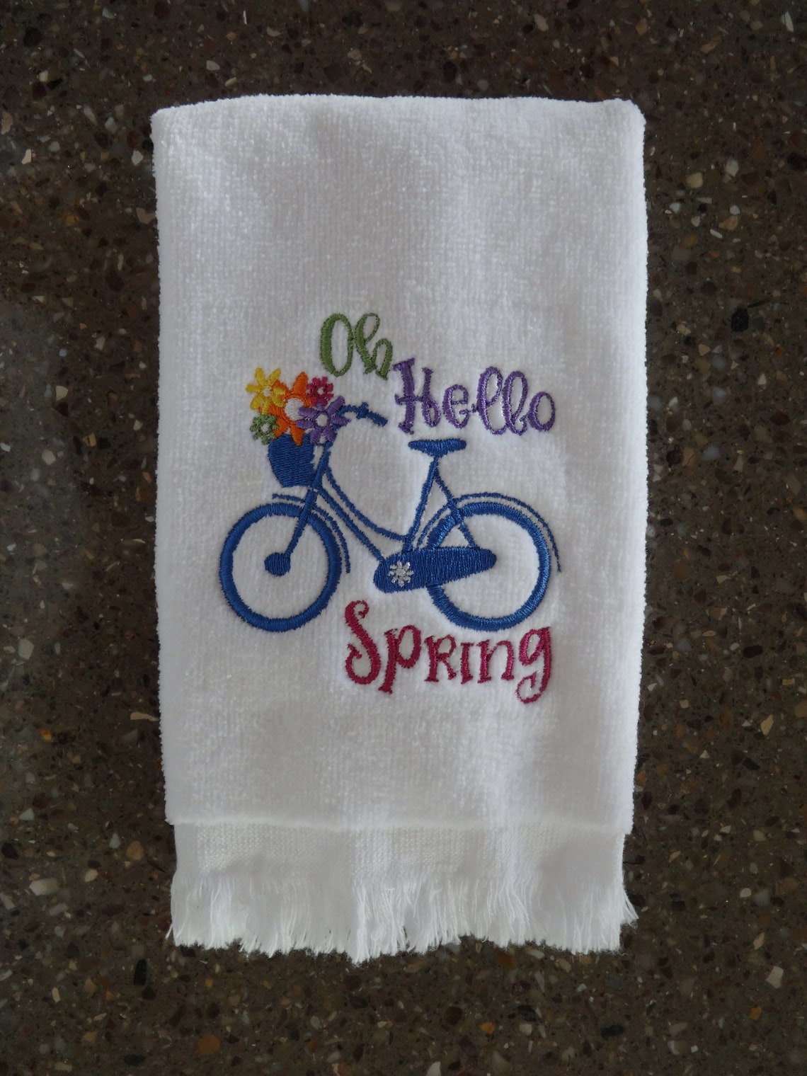 Oh Hello Spring Bike With Flowers Fingertip Towel Child - Etsy