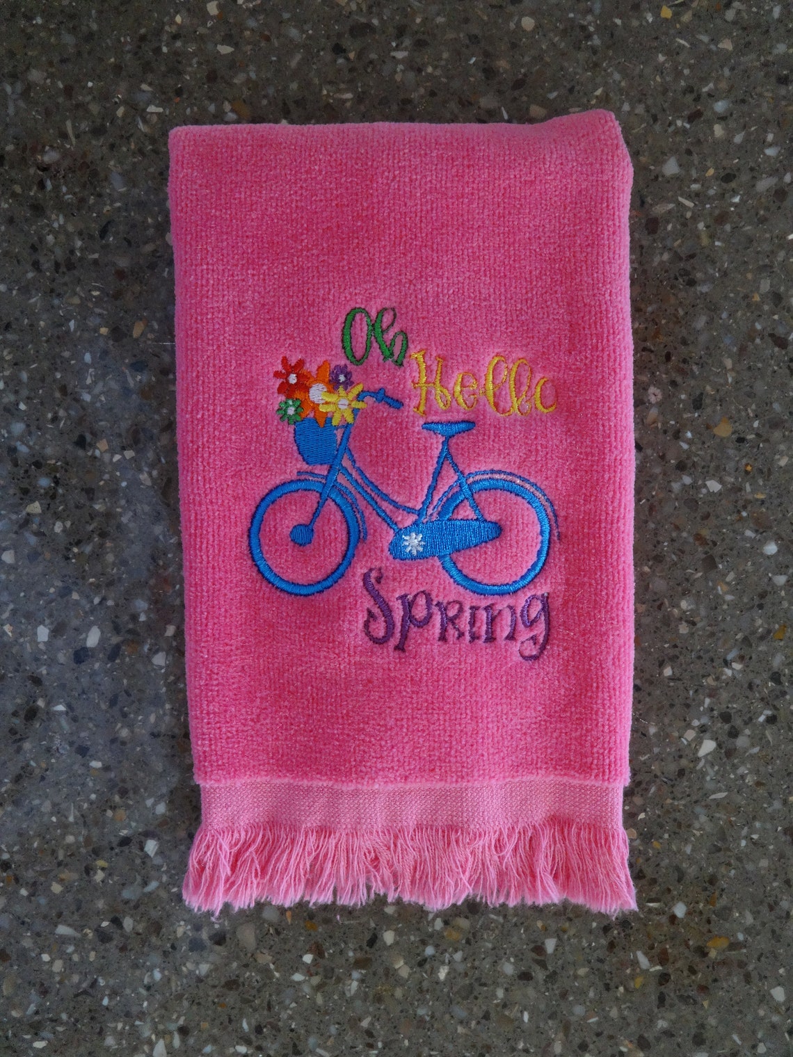 Oh Hello Spring Bike With Flowers Fingertip Towel Child - Etsy