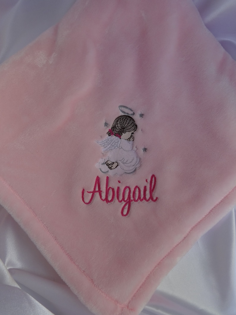Personalized Baby Keepsake Blanket, Embroidered Angel, Soft Fleece ...