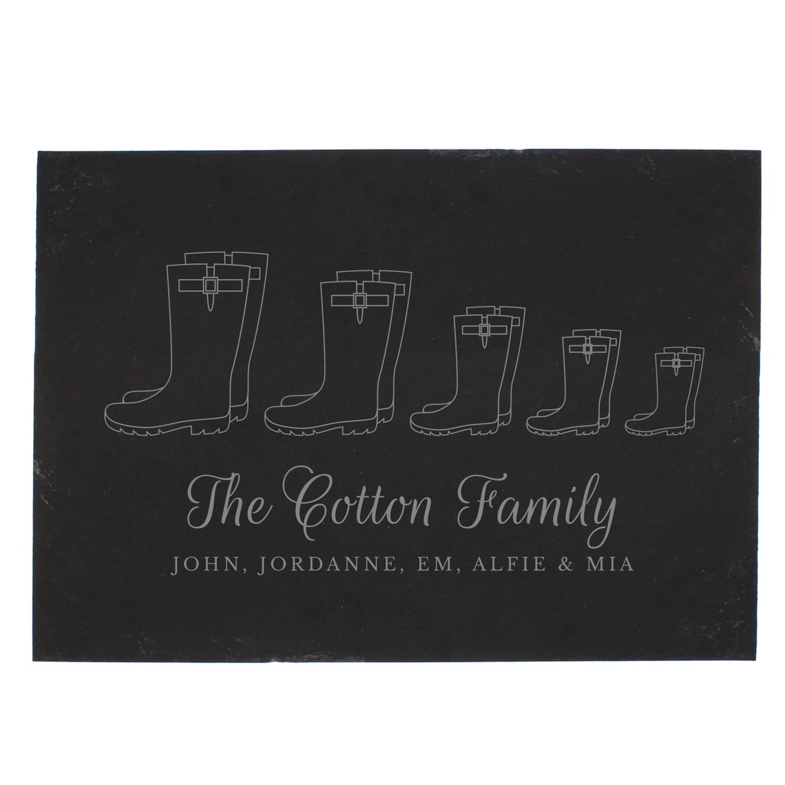 Personalised Welly Boot Family of Five Slate Sign Gift for - Etsy UK