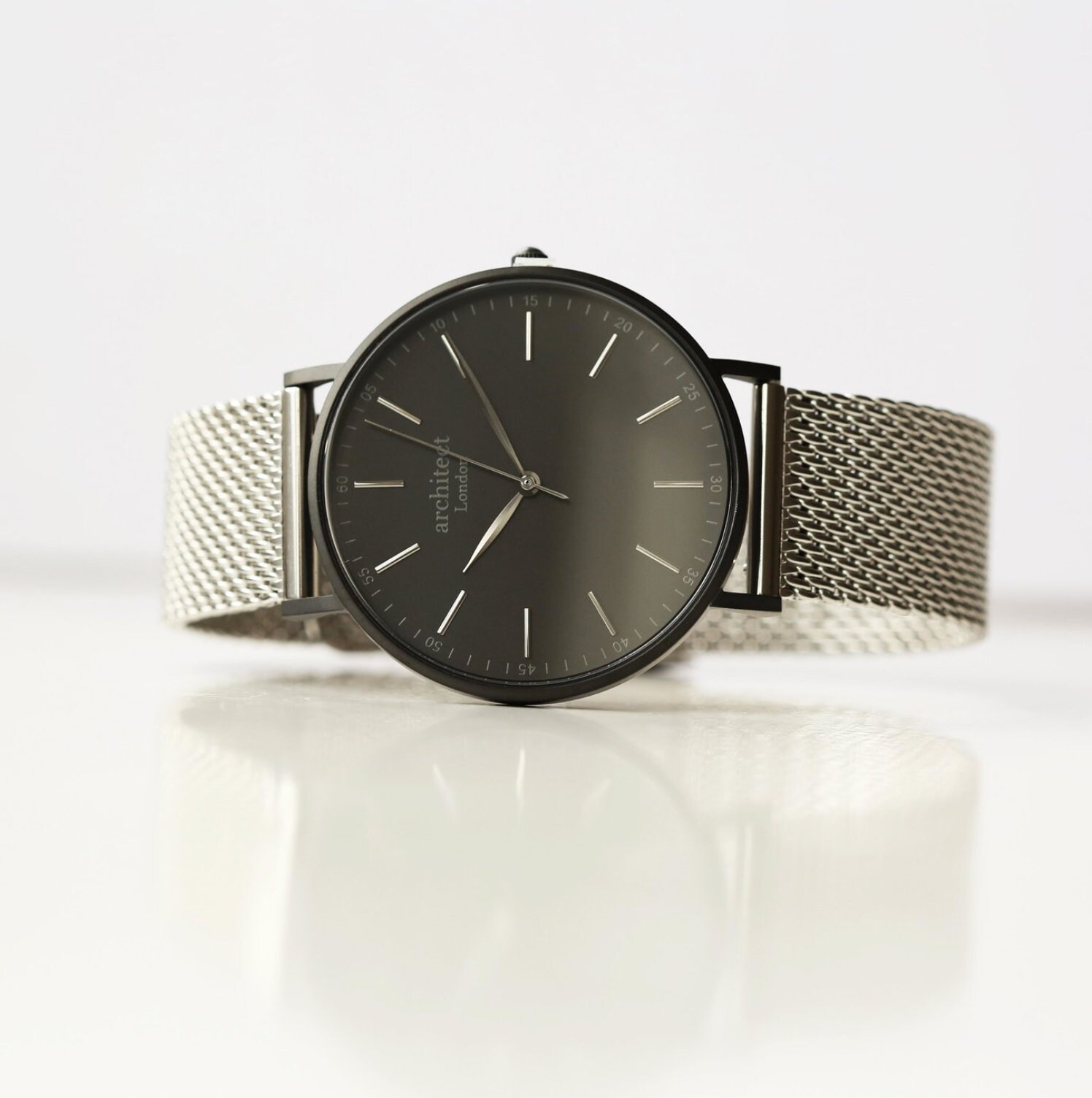 Personalised Men's Architect Watch with Metal Mesh Strap | Etsy