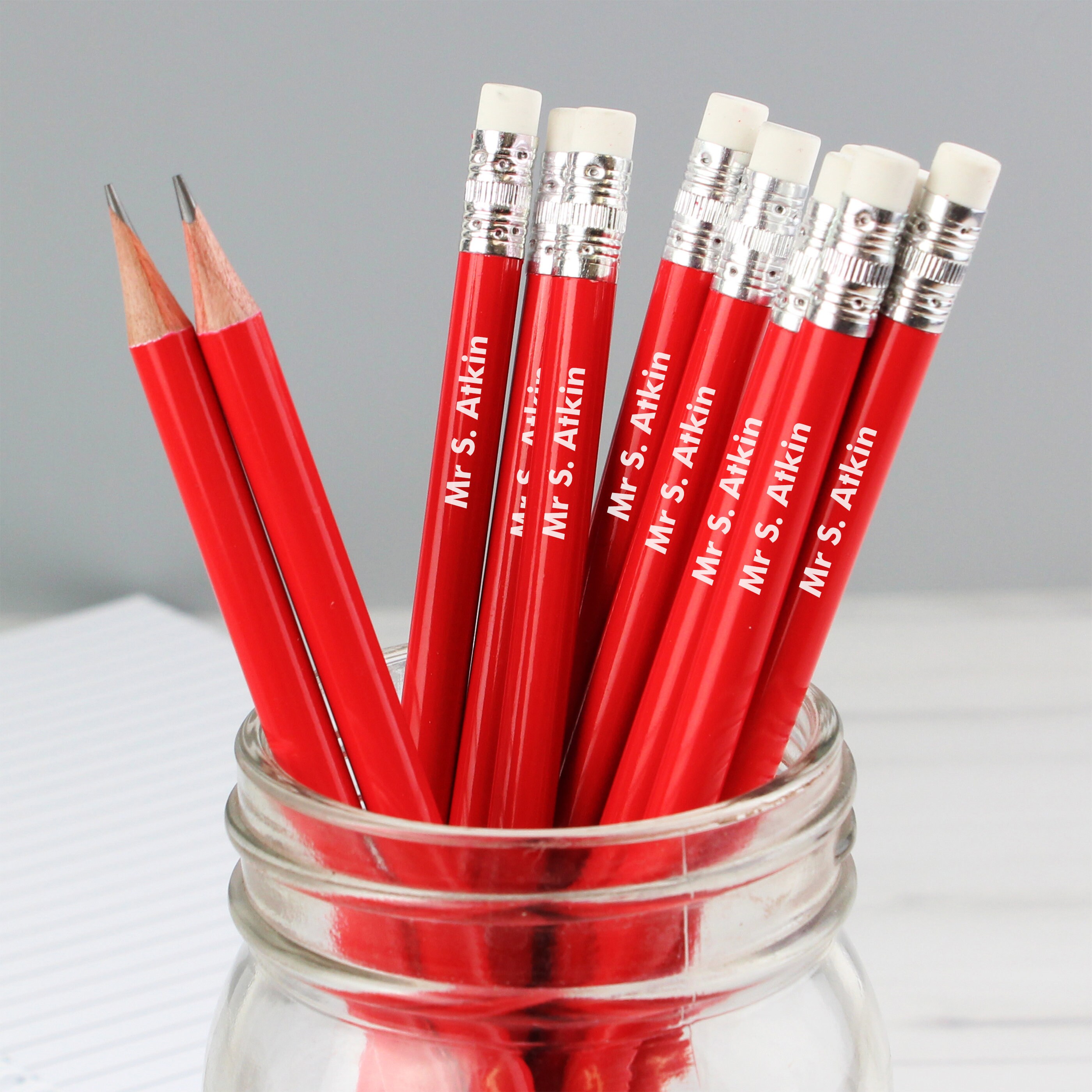 Personalised Name Only Pencils - in Blue, Pink or Red | School Supplies ...