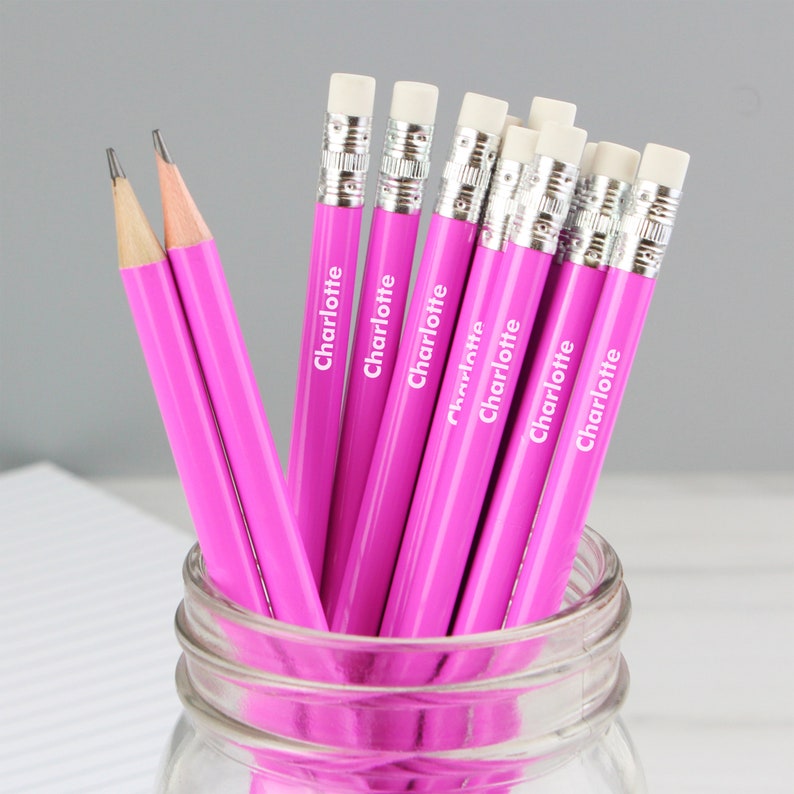 Personalised Name Only Pencils - in Blue, Pink or Red | School Supplies ...