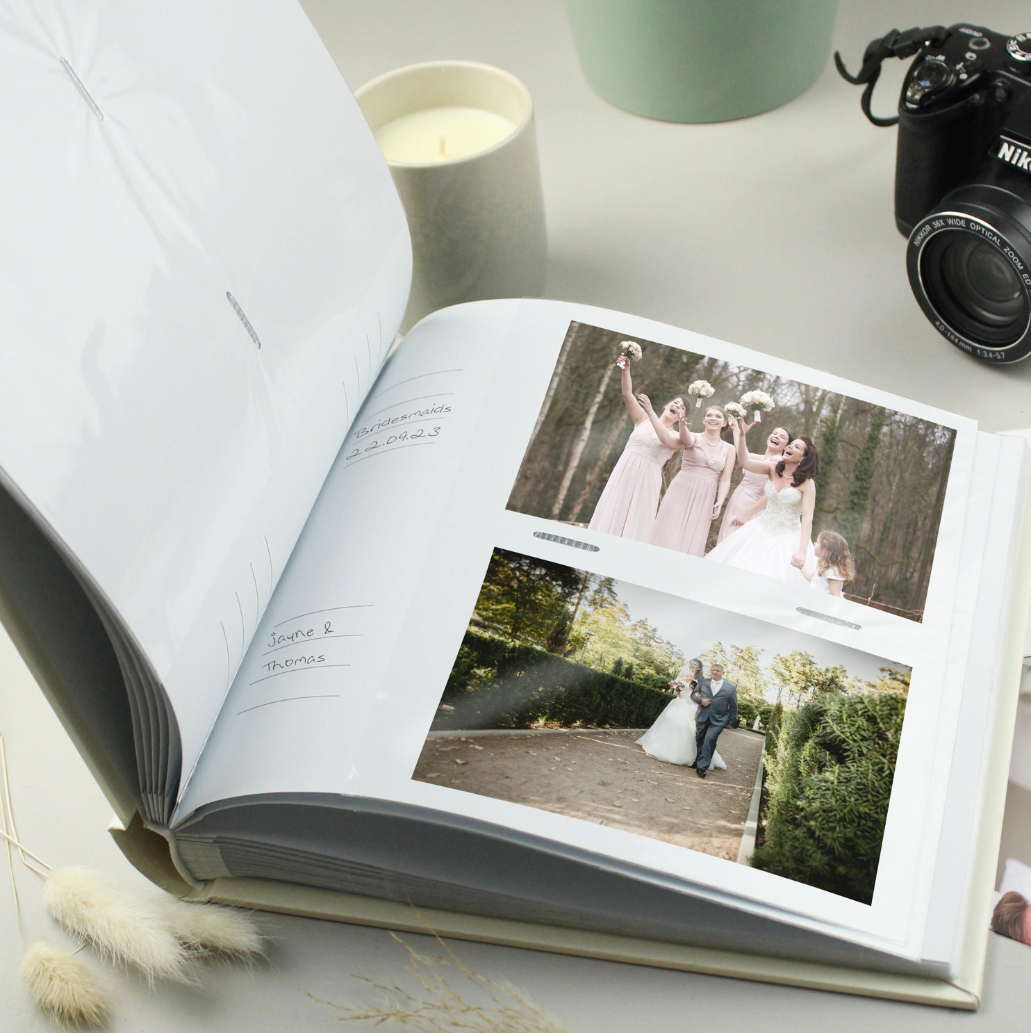 Personalised Gold Heart Couples Square Photo Album Wedding - Etsy UK