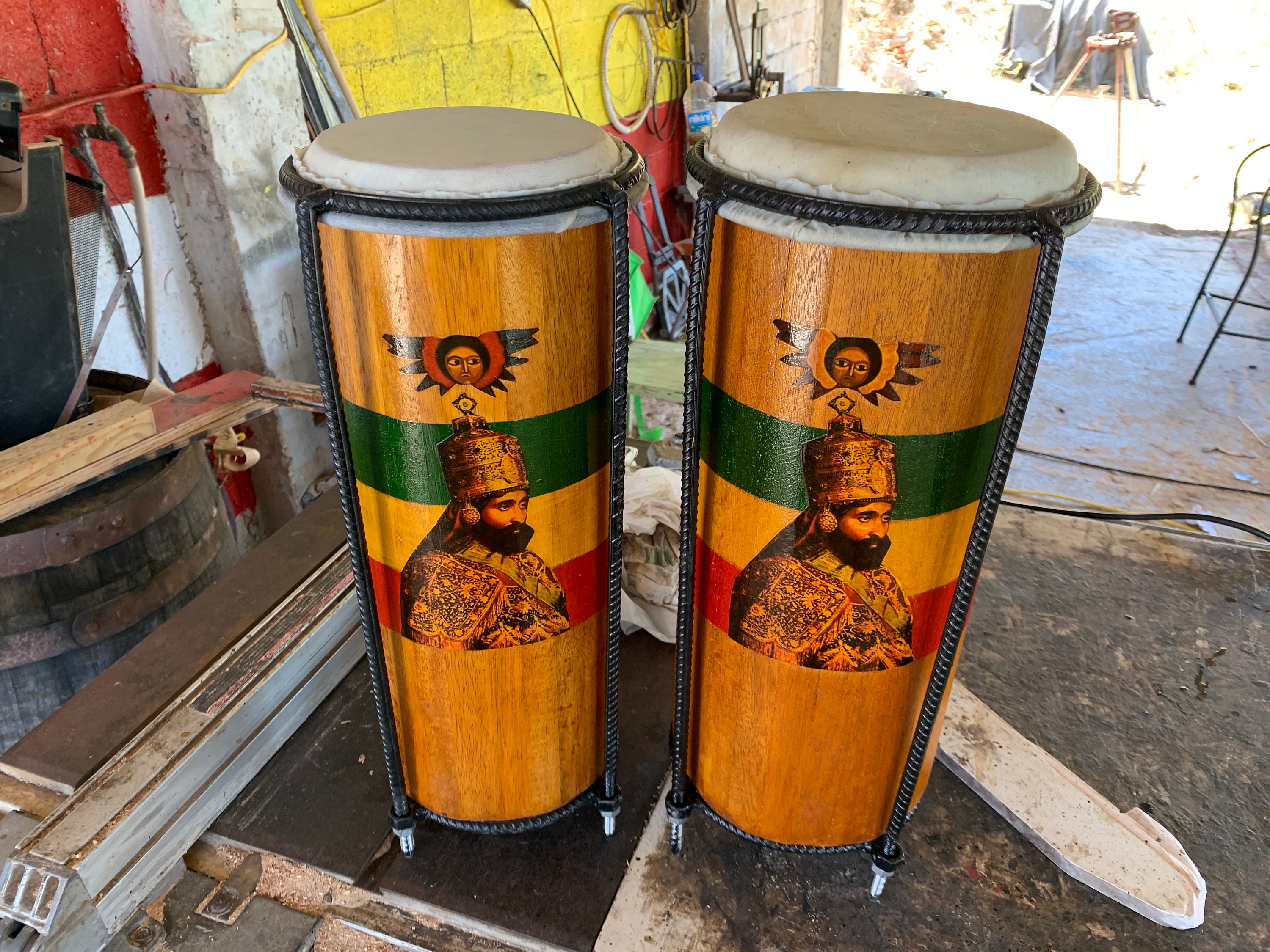 Nyabinghi Drums Kete and Fundeh set | Etsy