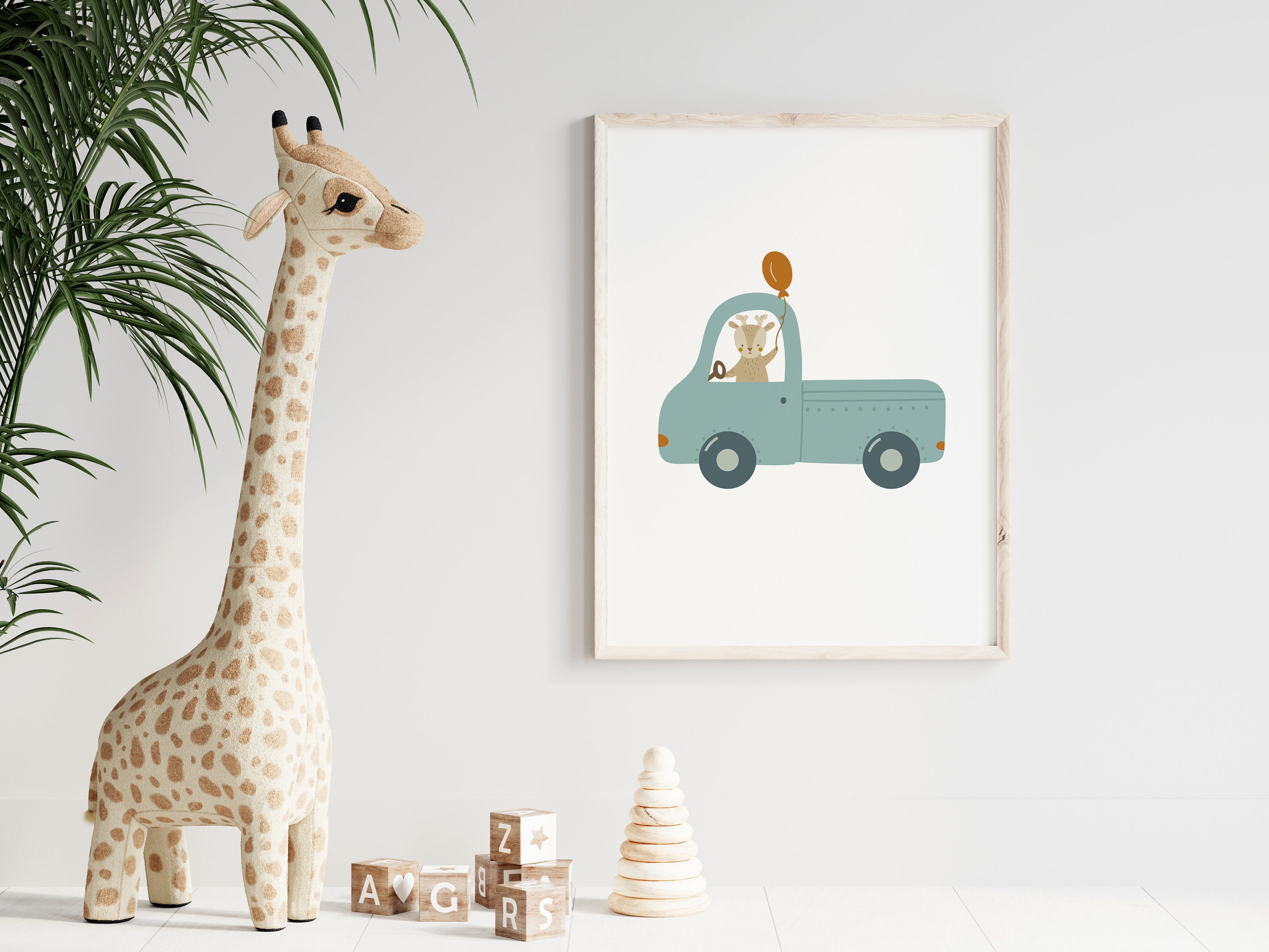 Whimsy Animals & Vehicles Nursery Prints Wall Art Set of 6 - Etsy