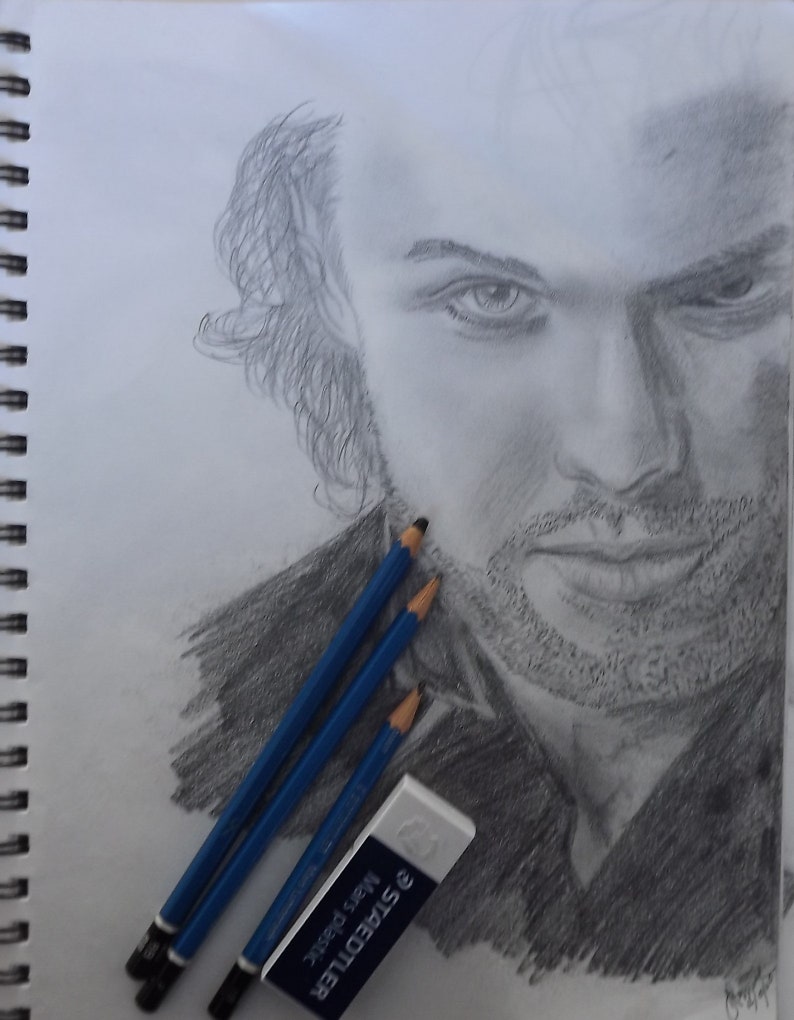 Sam Heughan Original Pencil Art Drawing, Sam Wall Art, Sam Heughan Fine ...