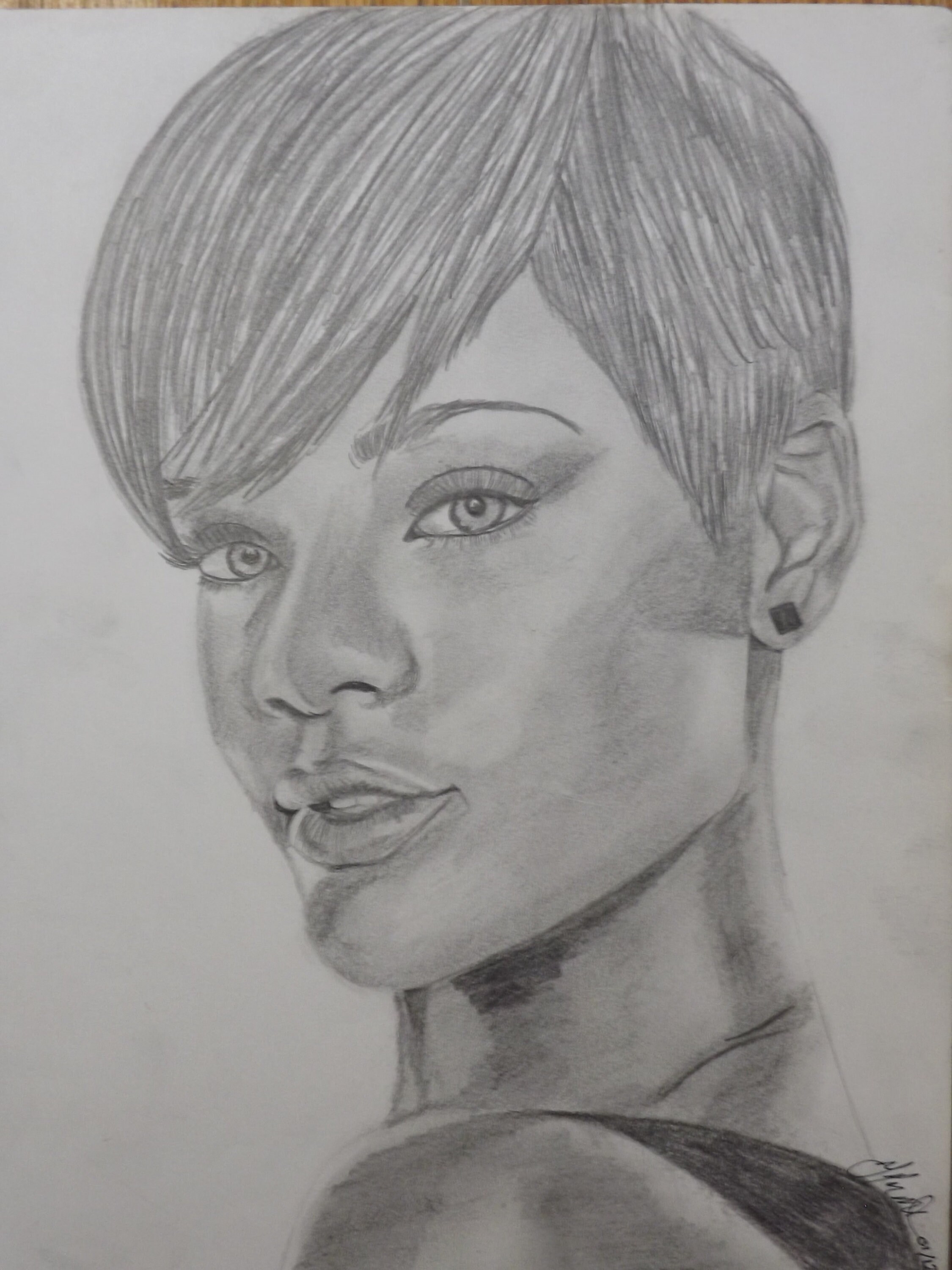 Pencil Drawing Of Rihanna