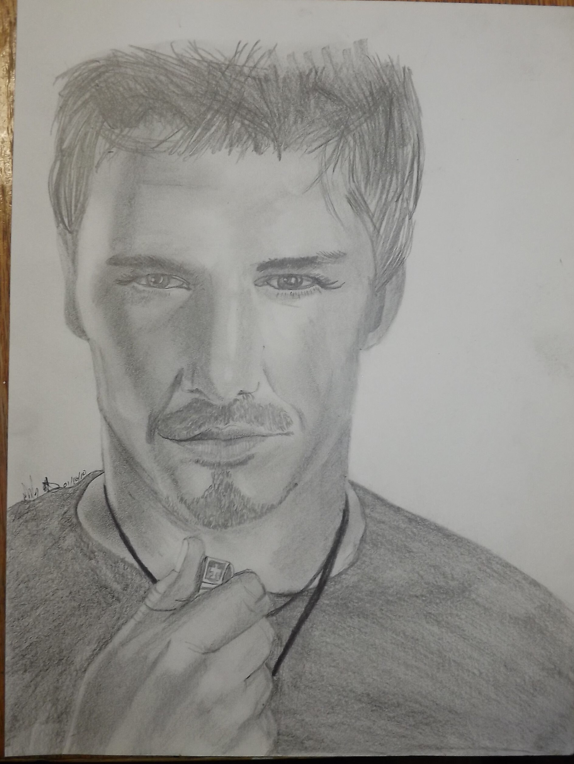 Beckham Original Art Pencil Drawing, David Wall Art Pencil Art Drawing ...