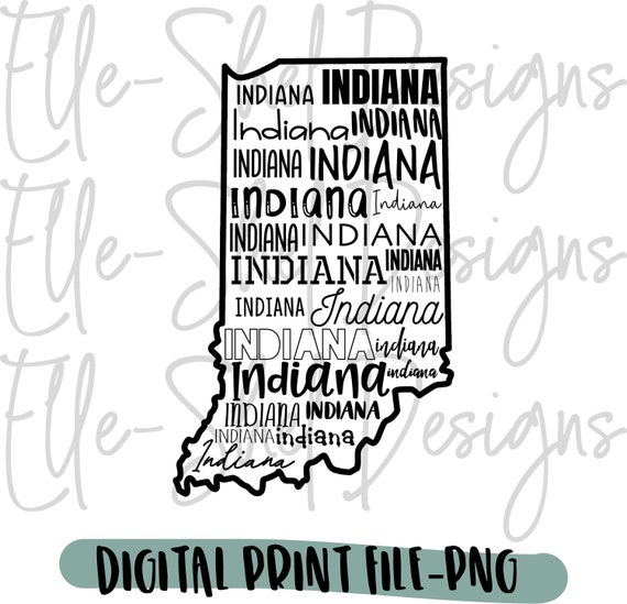 Indiana PNG Image Indiana Sublimation Image Digital Designs | Etsy