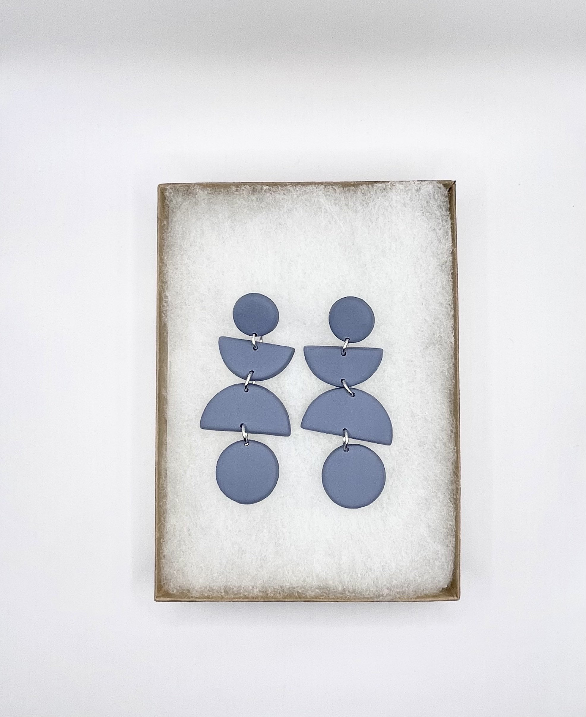 Slate Blue Polymer Clay Dangle Earrings - Etsy