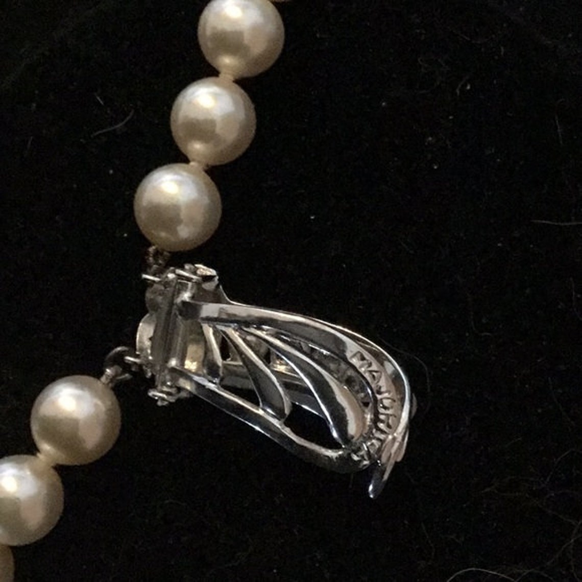 Vintage Majorica Pearl Necklace With Silver Clasp | Etsy Vintage Majorica Pearl Necklace With Silver Clasp | Etsy