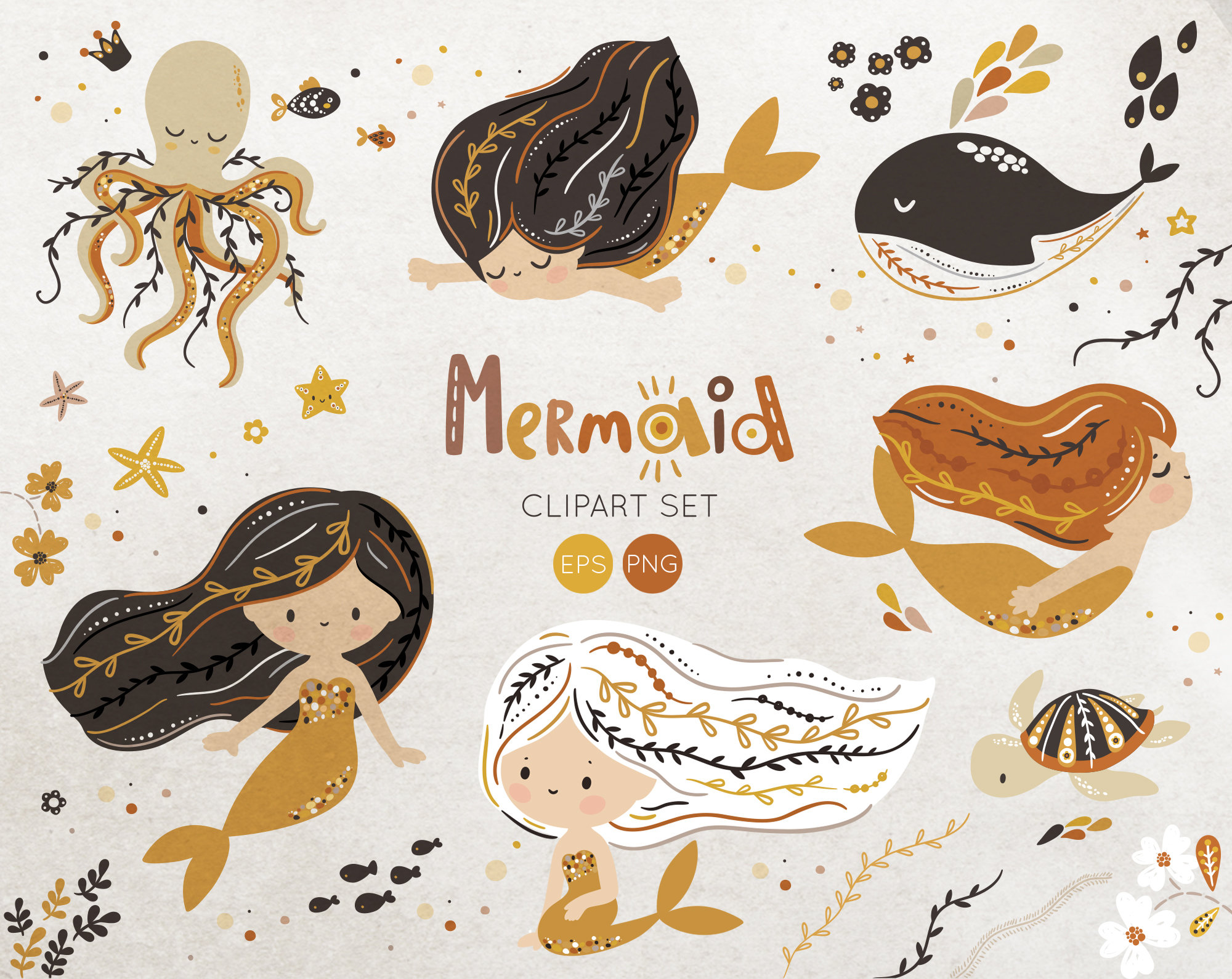 mermaid svg file for cricut The little mermaid clipart boho clipart ...