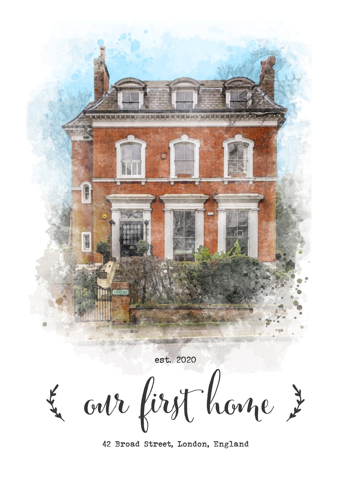 Custom Home Print House Portrait Housewarming Gift New Home | Etsy