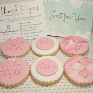 Its a Girl Cookies/ Baby Shower/ New Baby Girl/ Baby Girl Gift/ New Mum ...