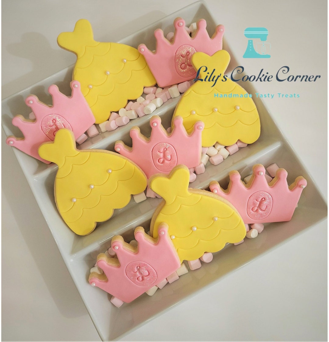 Princess Cookies, Princess Biscuits, Dress Cookies, Crown Cookies ...